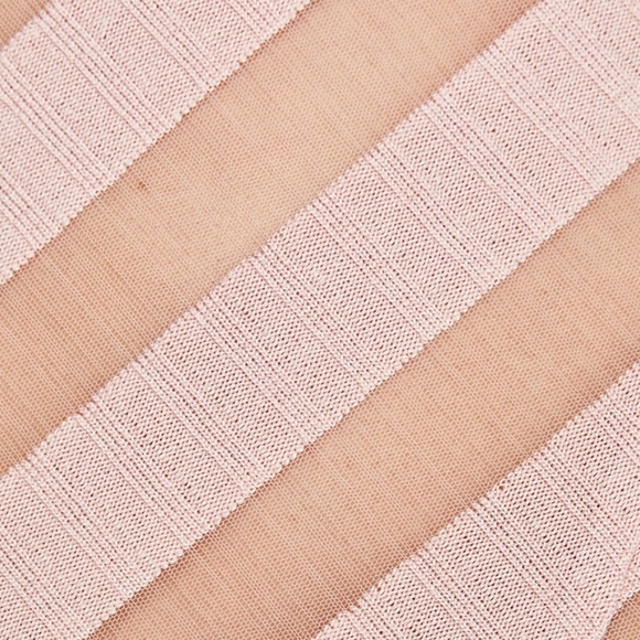 Zara | Tops | Zara Pink Sheer Striped Long Sleeve Blouse | Poshmark